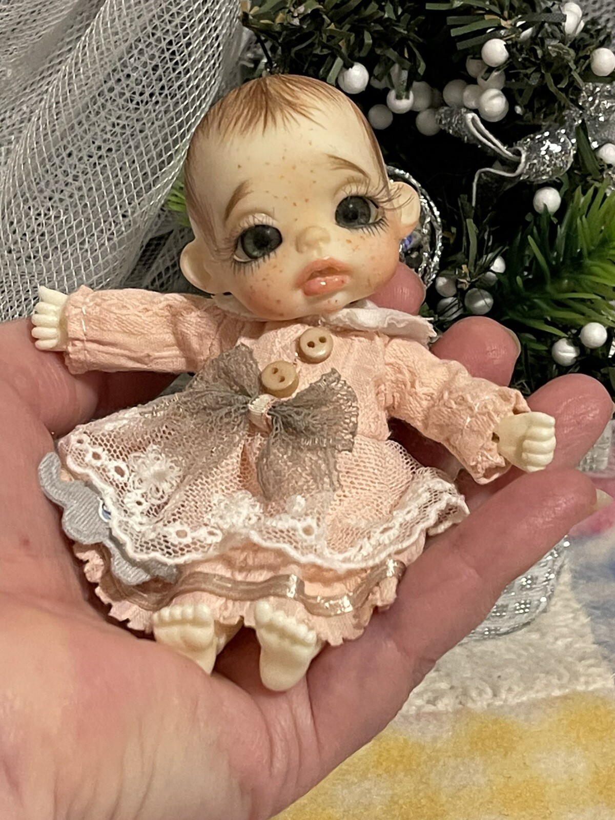 Ooak art Baby Doll 4,6-5inch, Ob11, Obitsu 1/12 . Mini BJD ,miniature ...