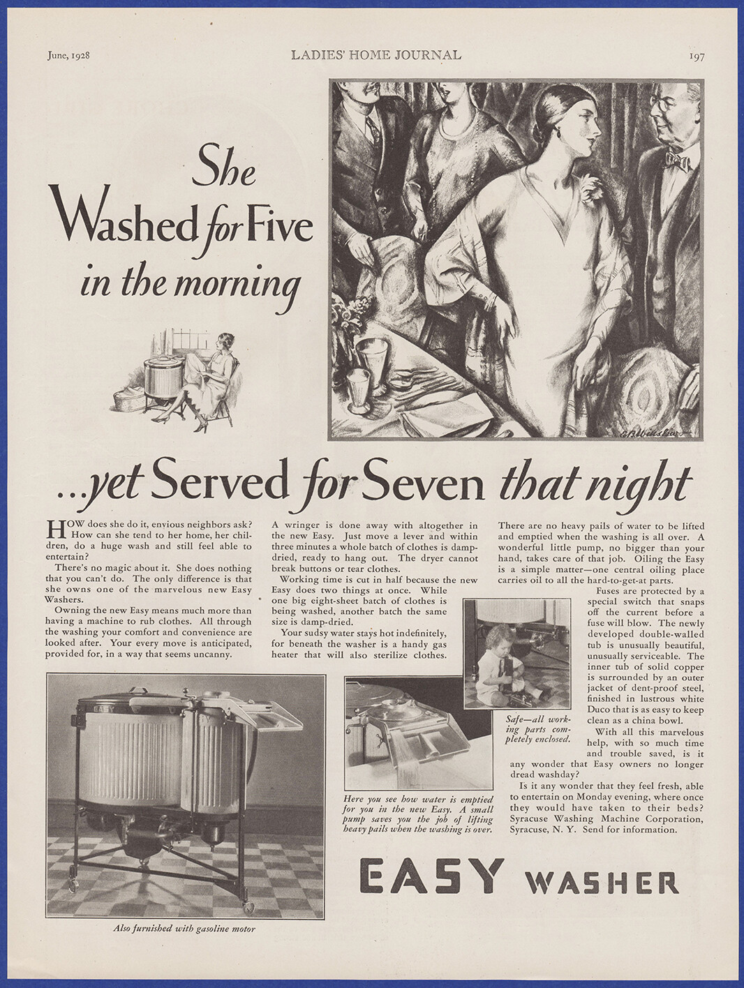 Vintage 1928 EASY Washer Washing Machine Appliance Roaring 1920's Art ...