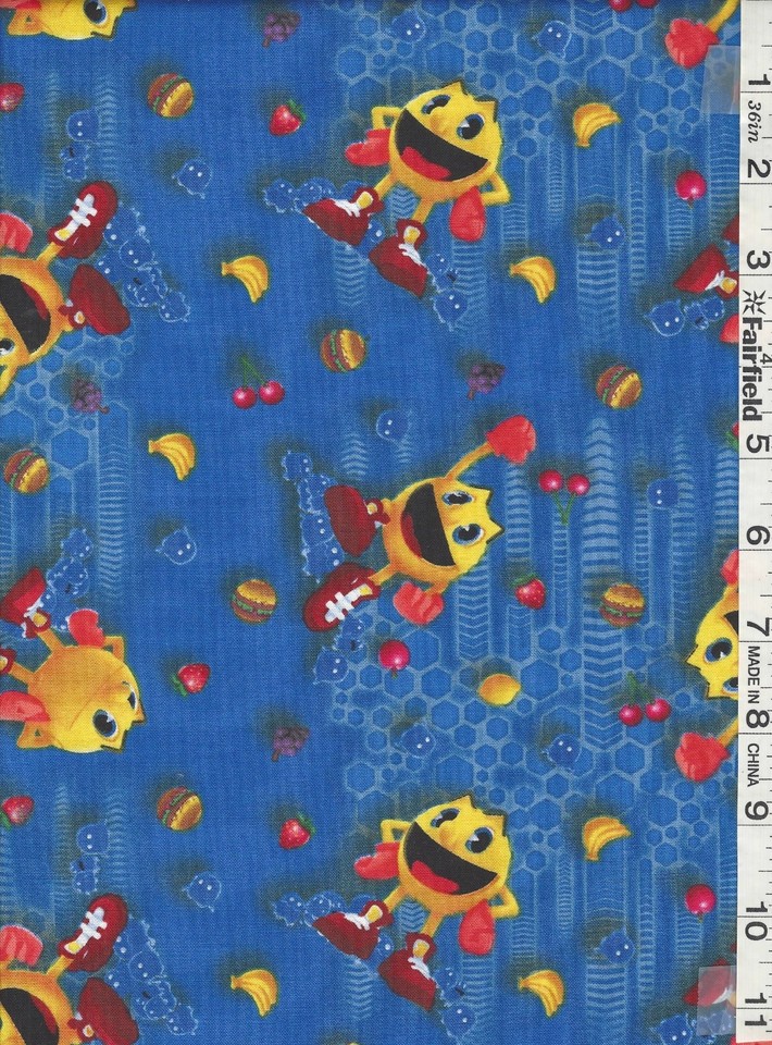Pac Man & The Ghostly Adventures Quilt Panel & Coordinating Fabrics bty ...