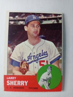 1963 Topps Baseball Card # 565 Larry Sherry Los Angeles Dodgers VG💥🎇⚾ ...