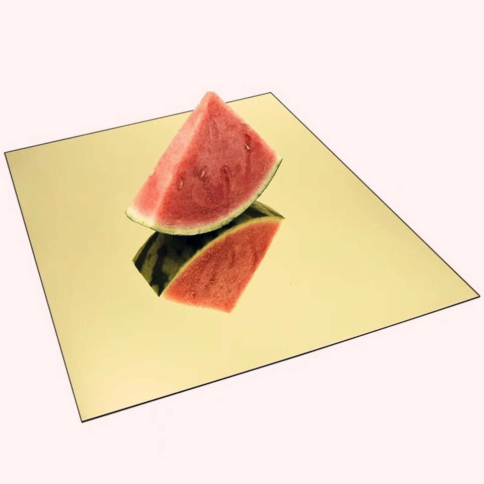 Set of 2 Gold Mirror Sheet, 1/12'' Mirrored Acrylic Lucite Plexiglass ...