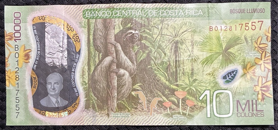 Costa Rica 10000 (10,000) Colones 2019 Polymer Banknote Foreign ...