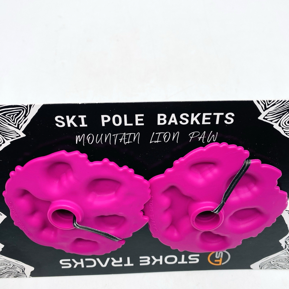 Pink Stoke Tracks Mountain Lion Paw Ski Pole Baskets | eBay