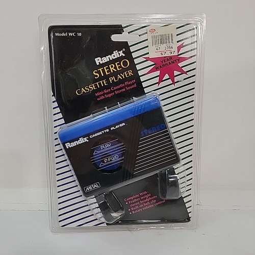 Vintage 1980s Randix Stereo Metal Cased Cassette Player Walkman WC 10 ...