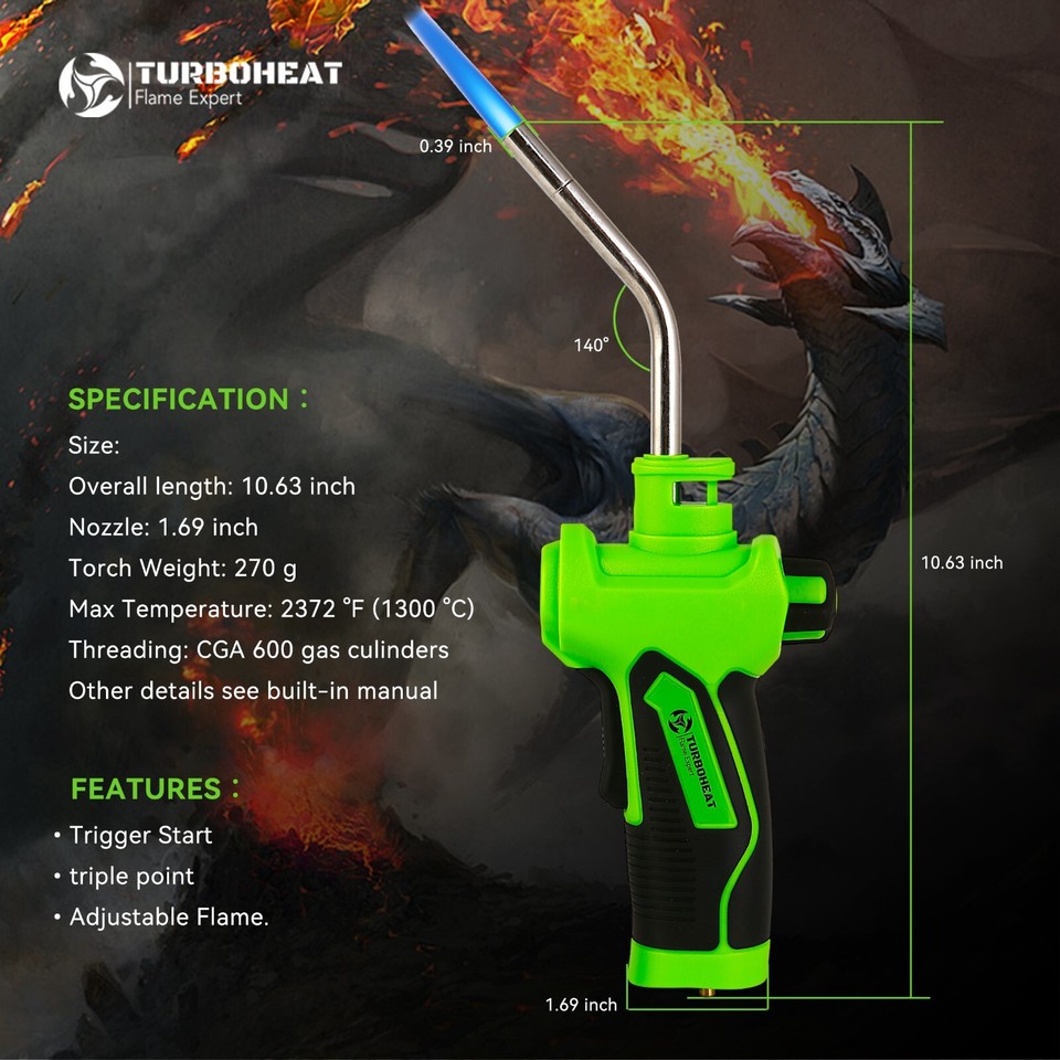 Propane Torch Trigger Start Propane Torch Head with Igniter All-Purpose ...