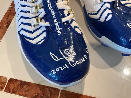 ANDY PAGES LOS ANGELES DODGERS GAME USED 2024 UNDER ARMOUR CLEATS DUAL ...