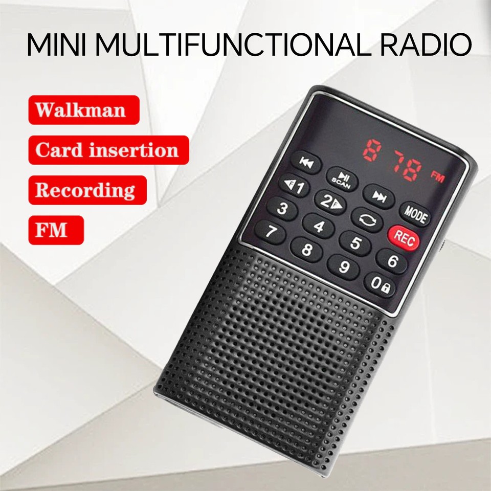 Rechargeable Mini Digital Radio MP3 Music Player Speaker FM USB SD Card ...