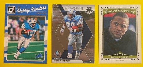 BARRY SANDERS, DETROIT LIONS 3-card lot, NFL MVP 1997, HALL OF FAME | eBay