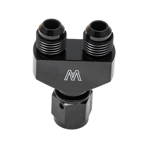 Y Block Fittings Adapter -6 AN Female To Parallel Exit Dual -6 AN Male ...