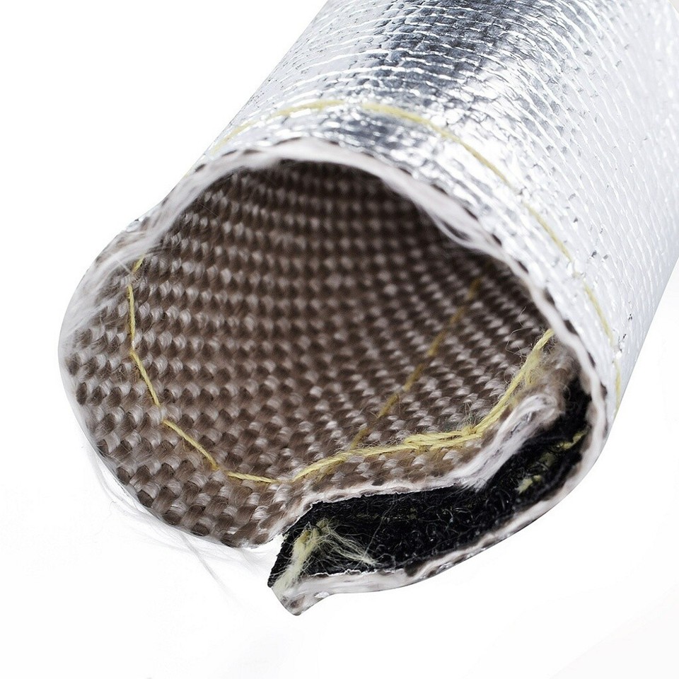 2000° Metallic Heat Shield Sleeve Insulated Wire Hose Cover Wrap Loom ...