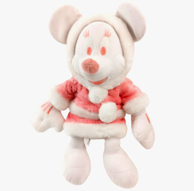 Disney Store Minnie Mouse Plush 16" Pink Winter Holiday Pastel Snow ...