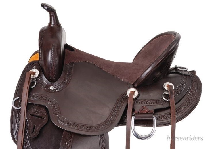 Western Mule Saddle - Dark Oil Leather - Mule Bars-7" Gullet - 15",16 ...