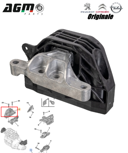 SUPPORTO MOTORE ORIGINALE PSA CITROEN C4 PEUGEOT 2008 MOKKA DS3 1,5 D ...