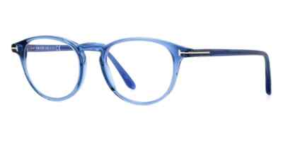 Tom Ford TF 5803-B 090 Blue Round Plastic Eyeglasses Frame 51-19-145 | eBay
