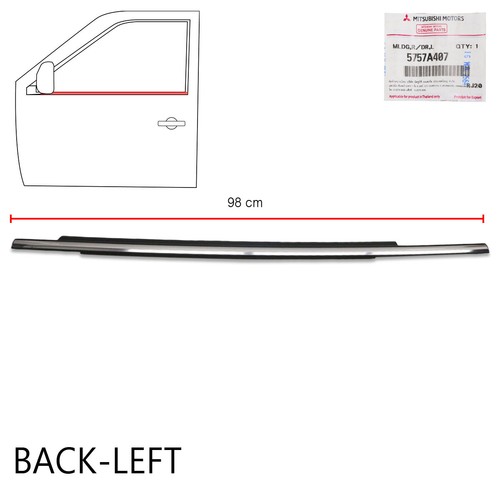 Fits Mitsubishi Pajero Sport 2016 21 Chrome Rear Lh Outer Weatherstrip ...