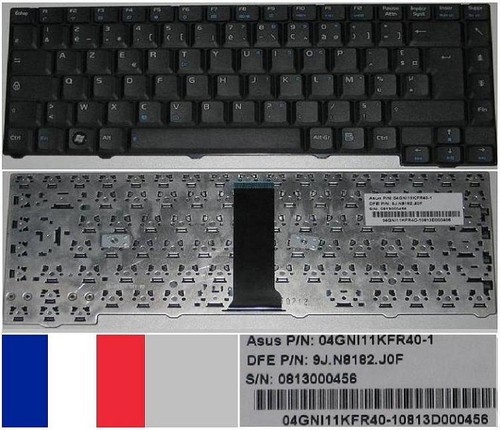 Keyboard AZERTY French ASUS F2 Series 9J.N8182.J0F, 04GNI11KFR40-1 ...