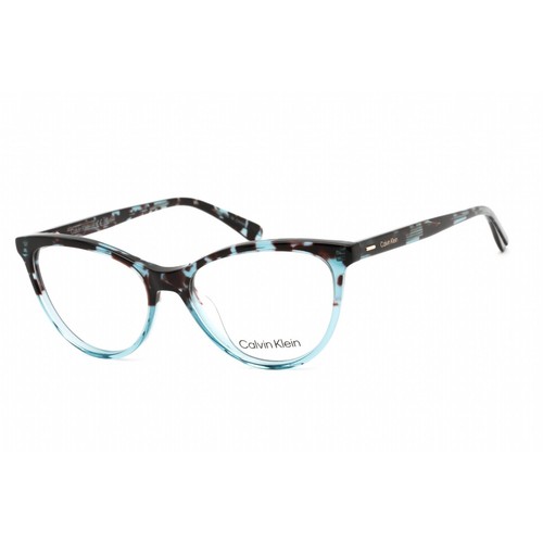 Calvin Klein Women's Eyeglasses Cat Eye Blue Tortoise Plastic Frame ...