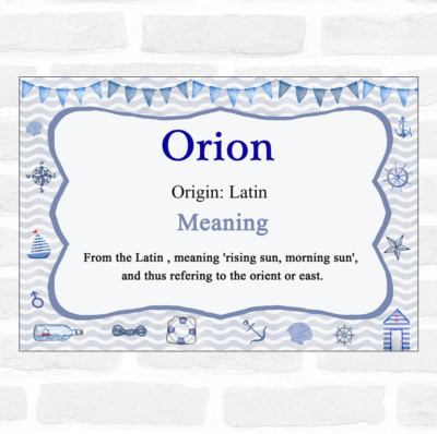 Orion Name Meaning Nautical Certificate | eBay UK