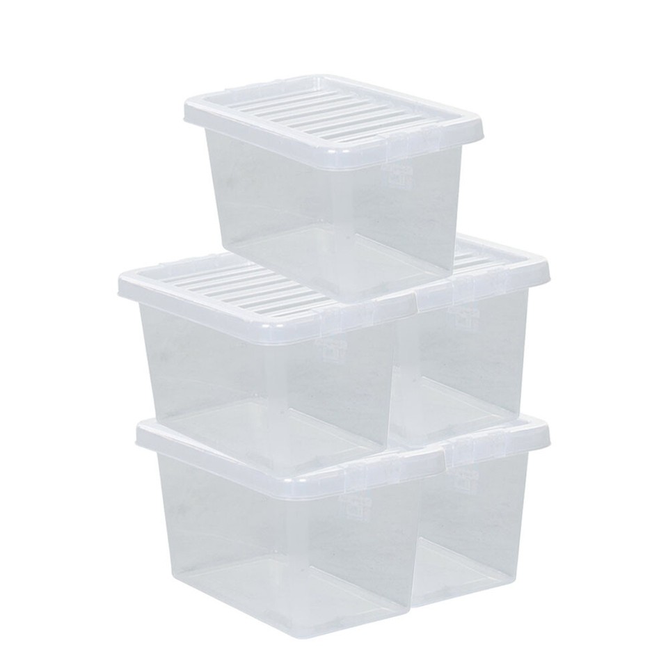 Wham Crystal Clear Plastic Storage Box Lid 4L|7L|11L|17L|25L Capacity ...