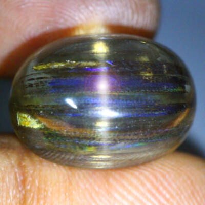22.30 Cts_Antique Stone_100% Natural Unheated Rainbow Rutile Scapolite ...