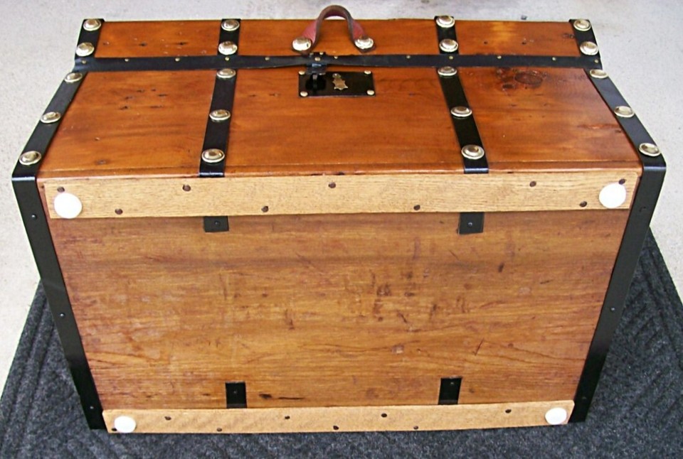 Civil War Era Jenny Lind Antique Stagecoach Trunk, Restored, Tray, Lock ...