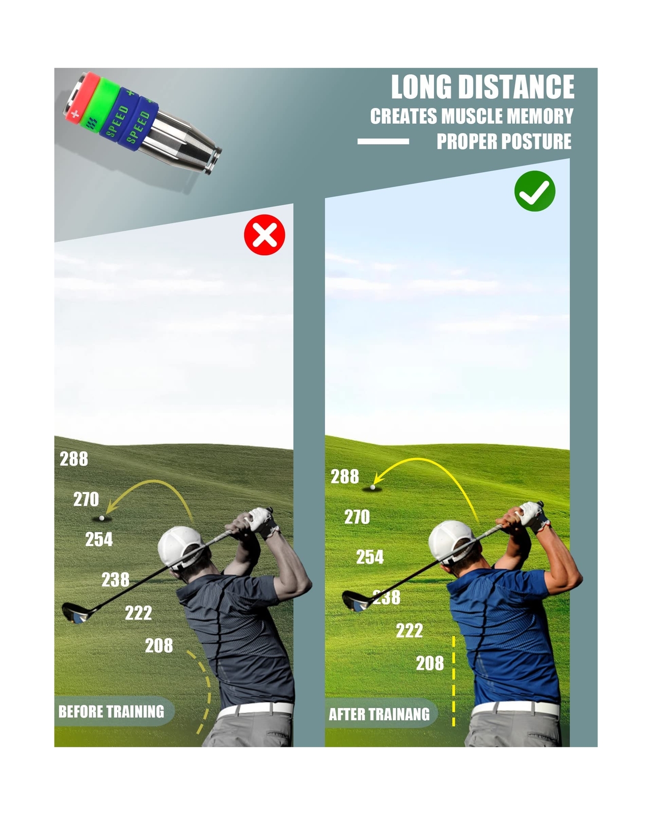 Big Crazy Golf Swing Speed Trainer Adjustable, Golf Training Equipment ...