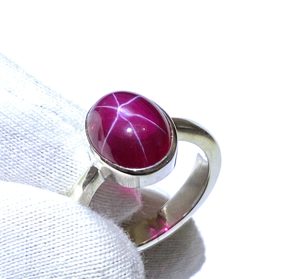 Genuine Red Star Ruby Ring 925 Sterling Silver Star Ruby Jewelry Handmade Rings | eBay