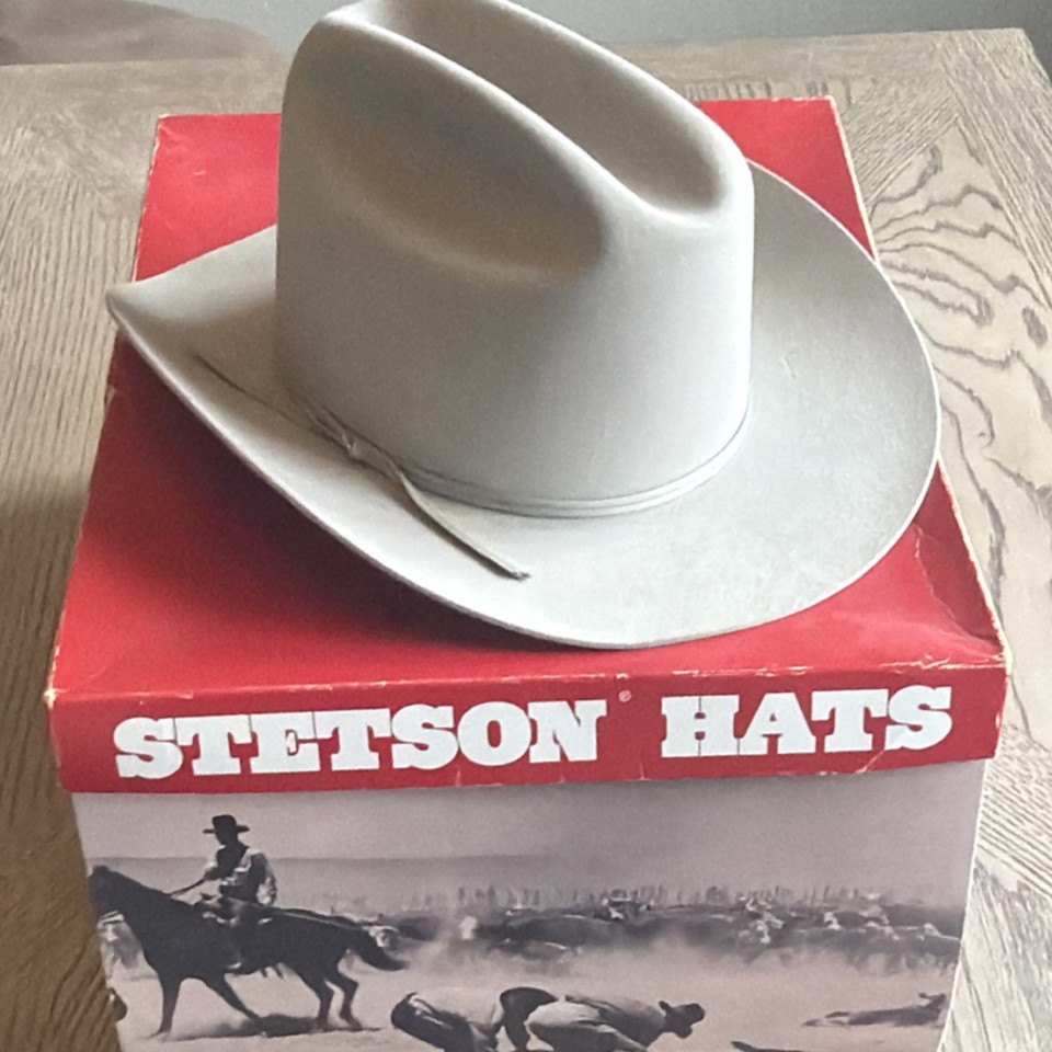 Stetson 4X Beaver Western Hat Size 7 Long Oval with Original Box ...
