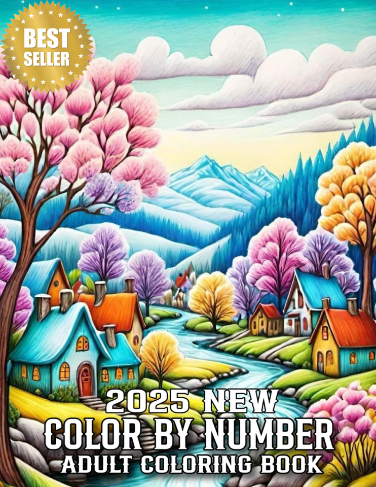 Color by Number 2025 New Adult Coloring Book: Large Print Color by ...