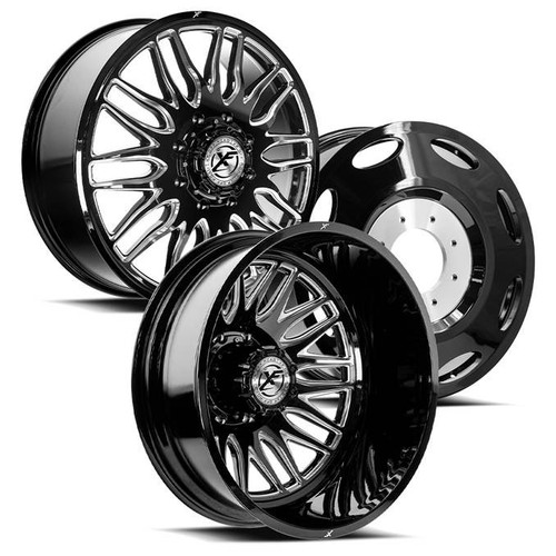 20x8.25 XF Off-Road XF-240 Black Milled FORD/DODGE DUALLY Wheels 10x225 ...