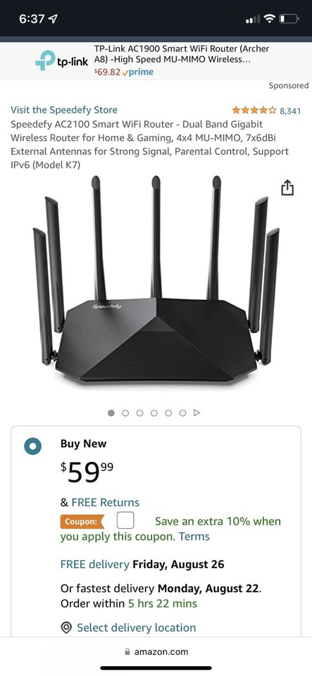 Speedefy Smart WiFi Router AC2100 | eBay