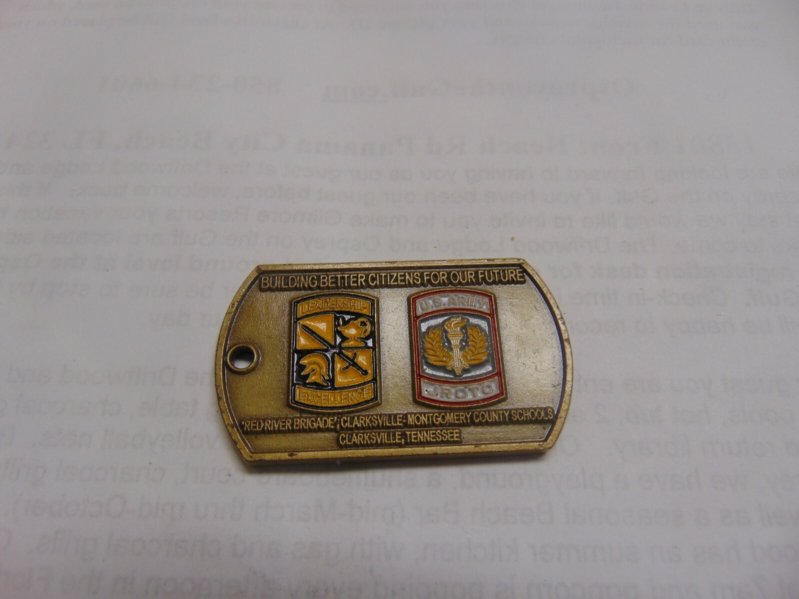 CHALLENGE COIN ROTC JROTC CLARKSVILLE MONTGOMERY COUNTY SCHOOLS RED ...