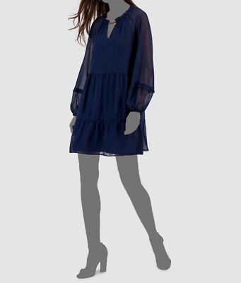 $90 INC International Concepts Women's Blue Hardware Keyhole Dress Size ...