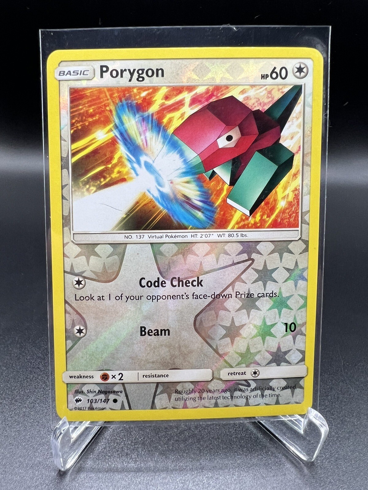 Porygon 103/147 Burning Shadows Pokemon Reverse Holo Foil Rare | eBay