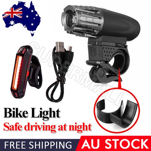 Waterproof Rechargeable LED Bike Light USB Cycle Front Back Headlight ...