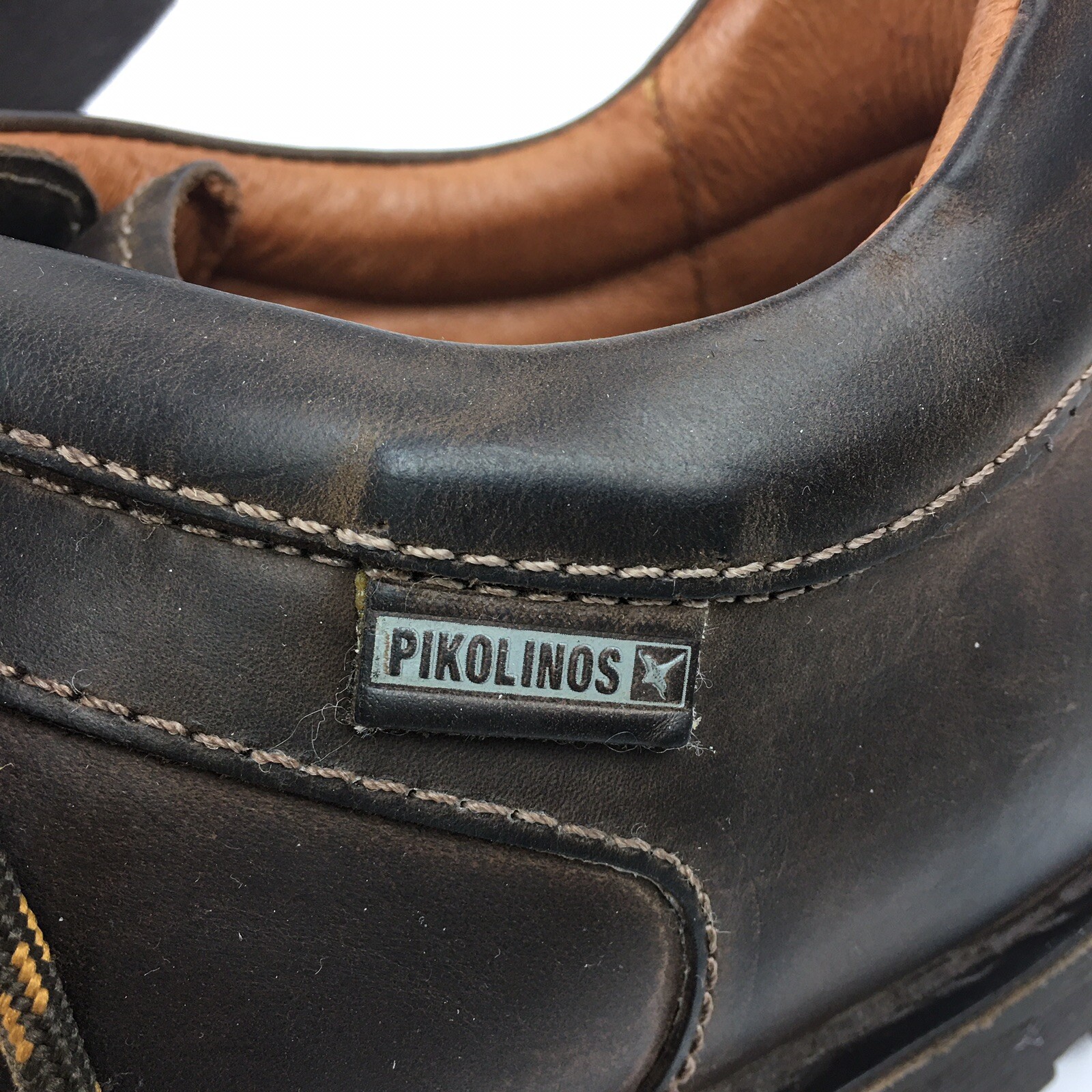 Pikolinos Spain Brown Leather Moc Toe Lace Up Shoes … - Gem