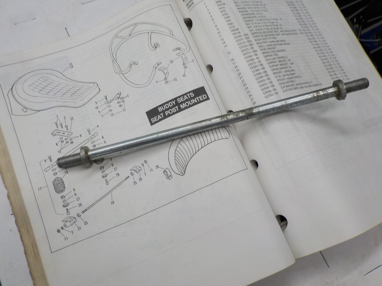Pan Head, Shovel Head, Seat Stub spring support rod, you get 2, 52602 ...