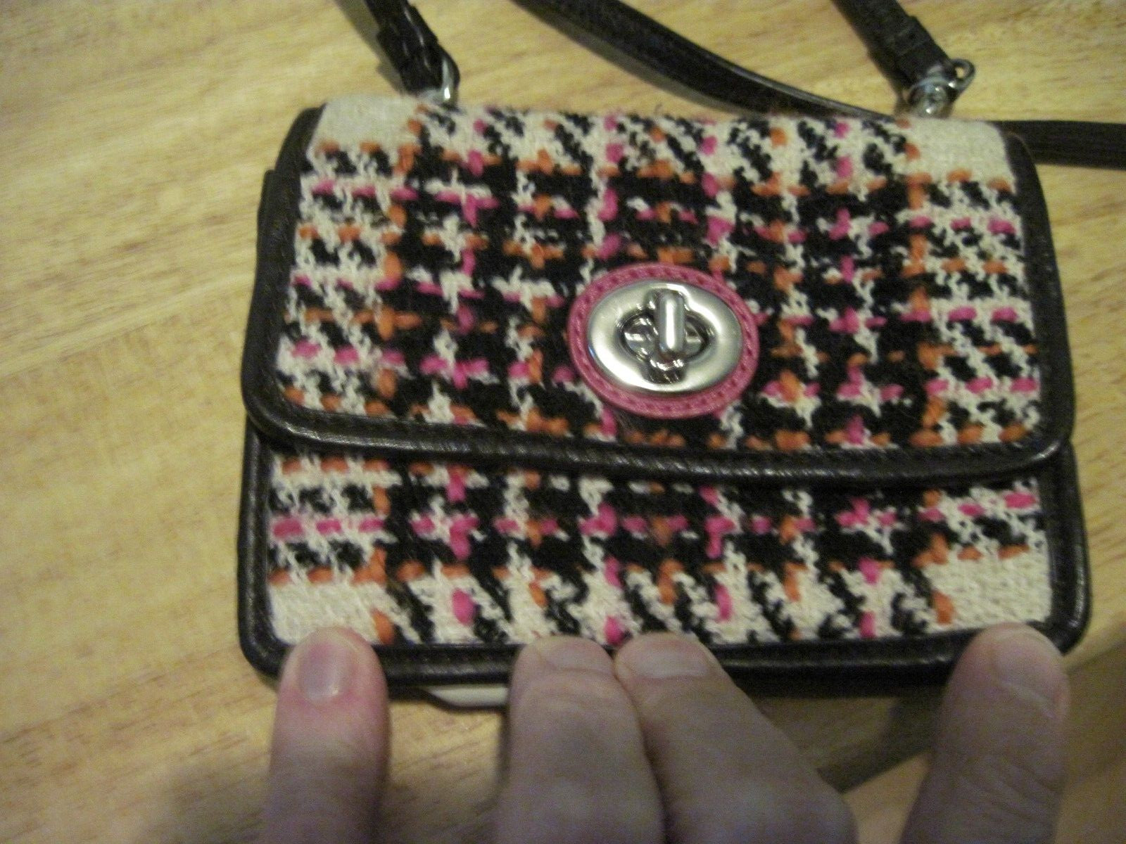 Coach Legacy Tweed & Leather Handbag Plaid Crossbody - Gem