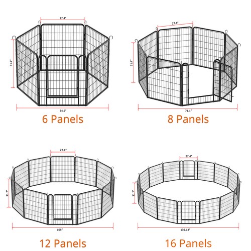 Pet Dog Playpen 32" Indoor Outdoor Exercise Fence Pen RV Camping Yard 6 ...