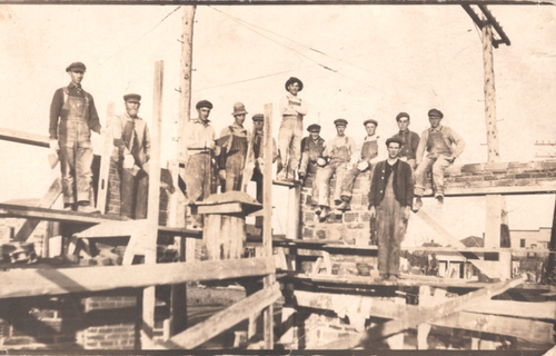 Postcard RPPC Construction Workers Stone Masons Scaffolding 1910 | eBay