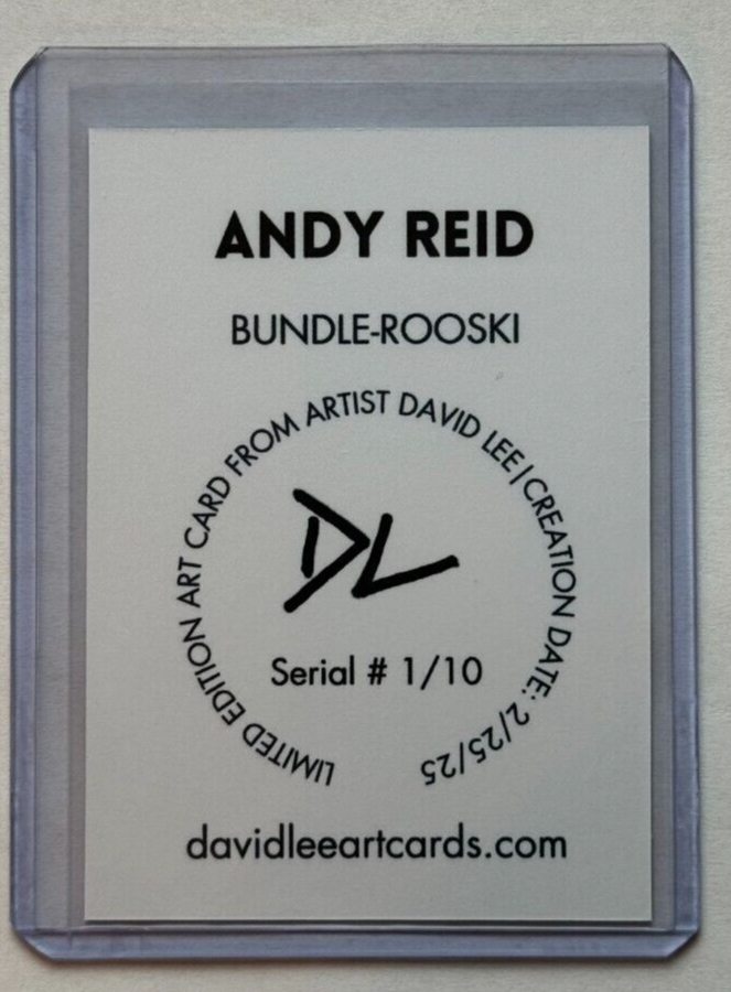 Andy Reid Limited Limited Artist Signed "Bundle-Rooski" Trading Card 1/ ...