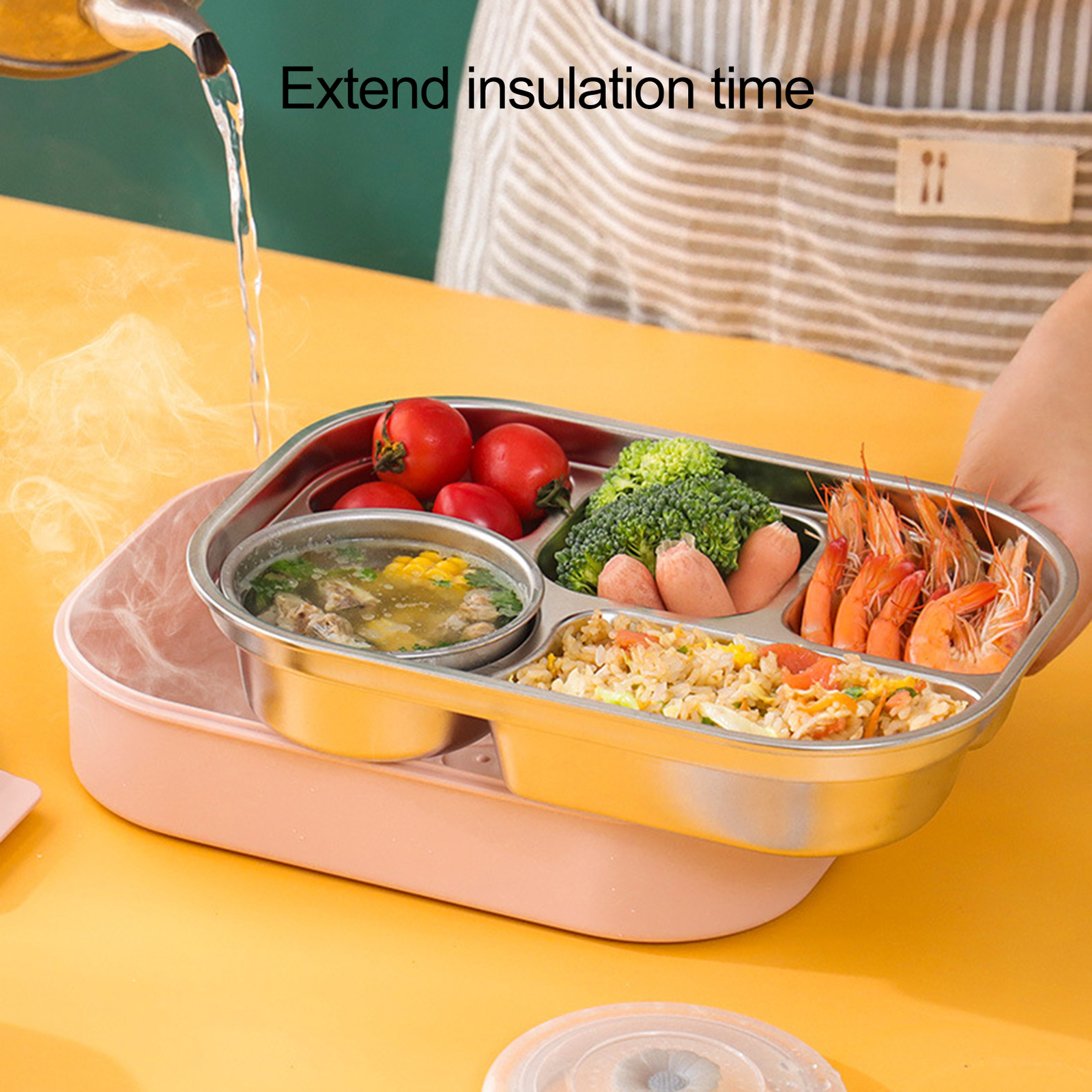 Food Storage Container Multi Compartments Food-holder Portable Lunch ...