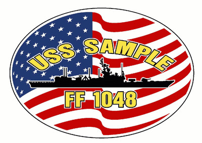 USS SAMPLE FF 1048 DE 1048 Oval Decal / Sticker Military USN U S Navy ...