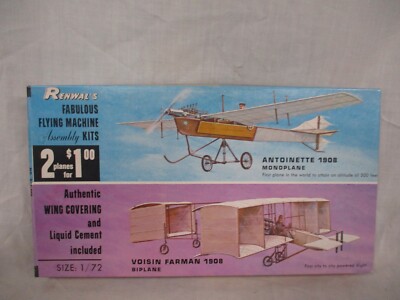 Renwal #212-100 Antoinette 1908 Monoplane & Voisin Farman 1908 Biplane ...
