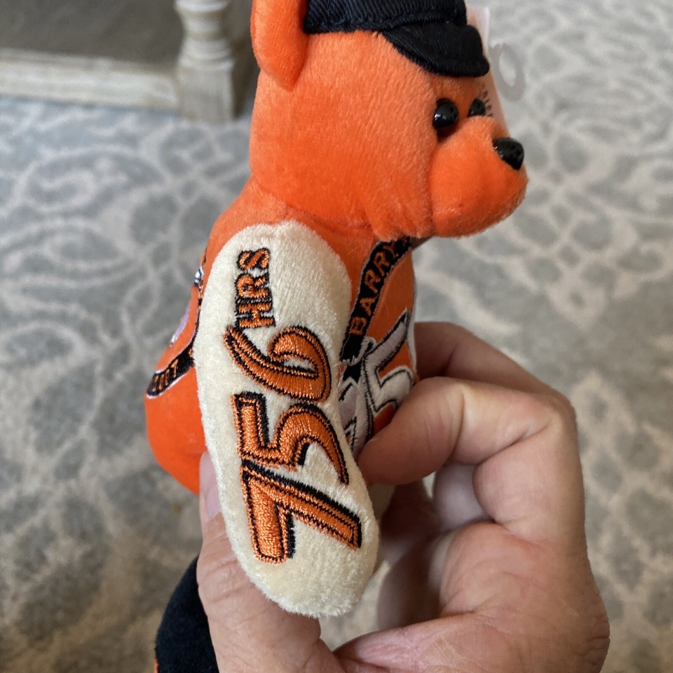 RARE Forever Collectibles Barry Bonds 756 Hours 8” Beanie Plush Bear ...