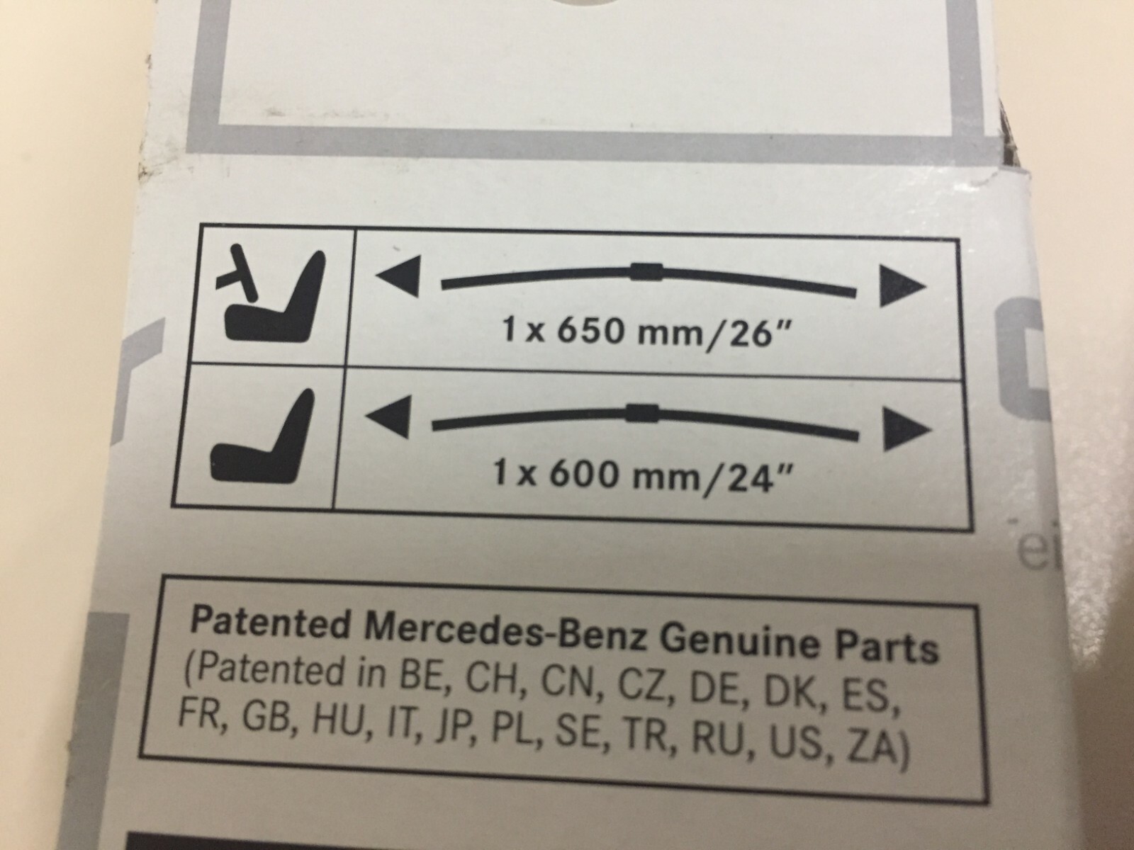 Original Mercedes Wischerblätter WET WIPER SYSTEM für Sprinter 907 /910 ...