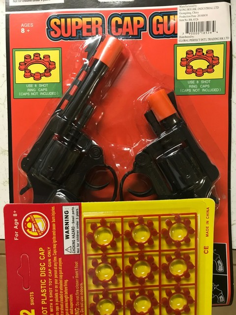 2 Super Cap Guns Toy Pistol & Handgun Fires 8 Shot Ring Caps Ages 8 for ...