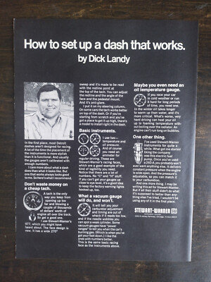 Vintage 1969 Dick Landy Stewart-Warner Instruments Full Page Original ...