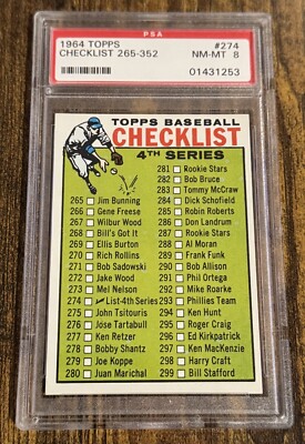 1964 TOPPS CHECKLIST #274 PSA 8 NM-MT | eBay