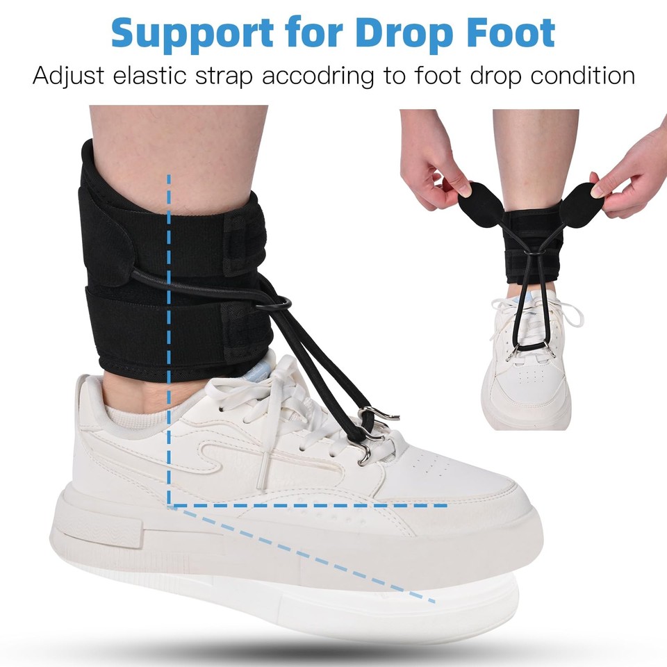 Adjustable AFO Foot Drop Brace for Walking with Shoes - Dorsiflexion ...